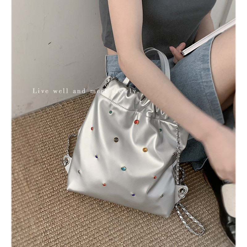 Jual Tas Bahu Galaxy Light Perak Permata Ransel Kecil Tas Ransel Wanita ...
