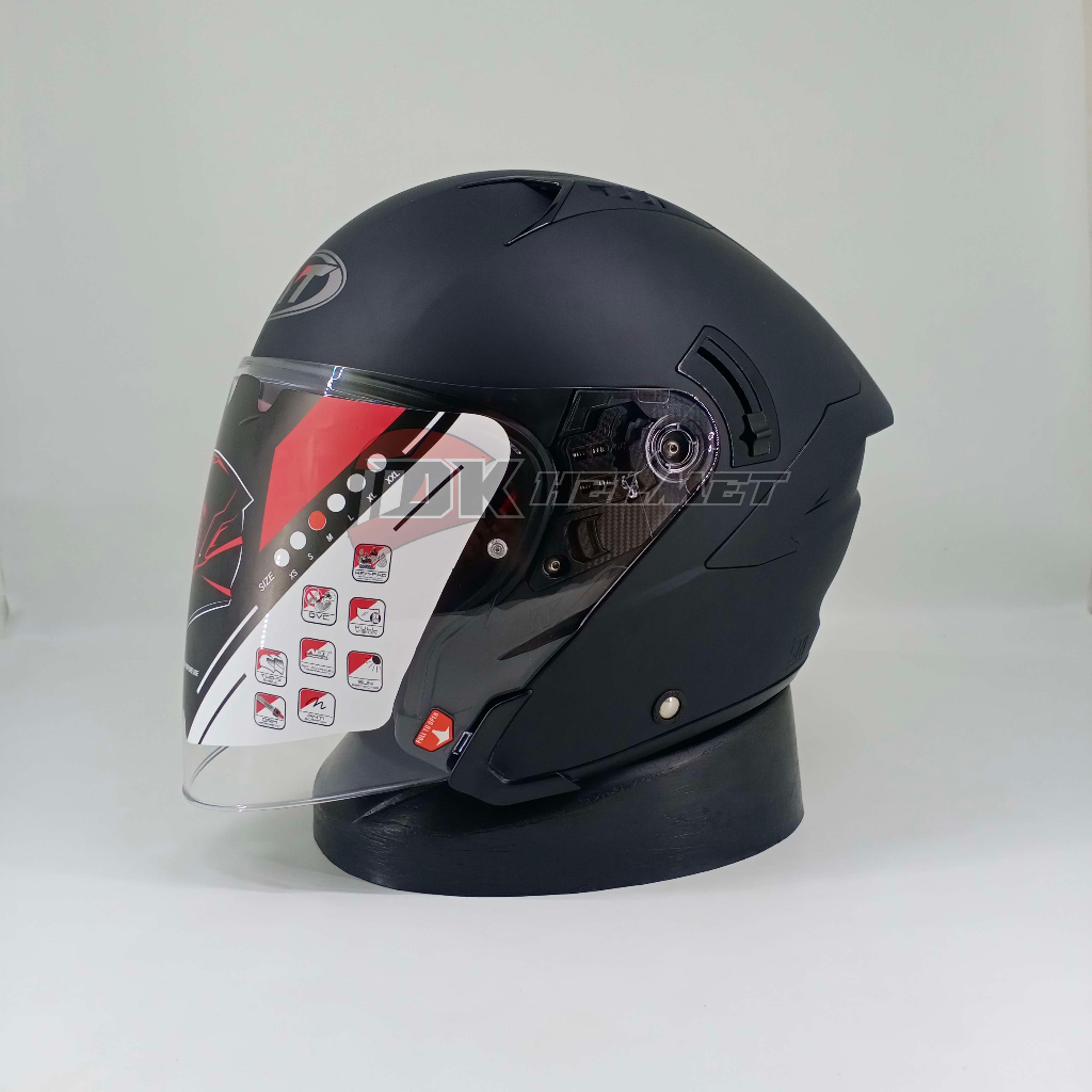 Jual Helm Half face KYT NFJ NF-J Solid Black Matt Warna Hitam Doff ...