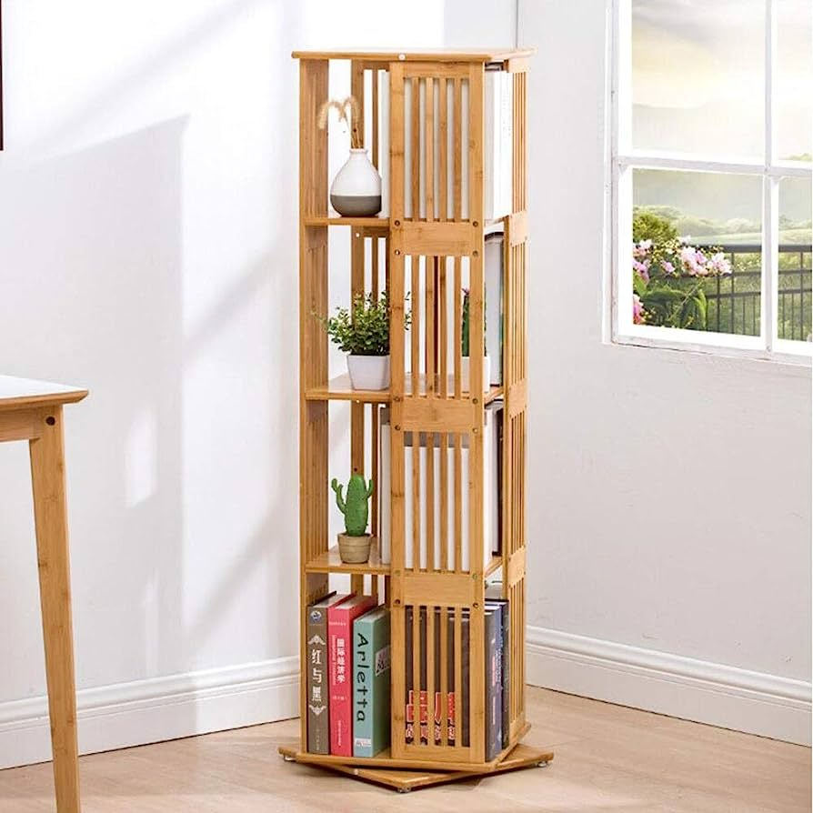 Jual rak buku minimalis murah kayu jati,rak kayu serbaguna putar 360 ...