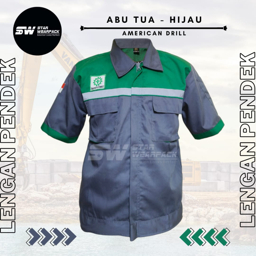 Jual Star Wearpack - Baju Seragam Kerja Proyek Warna Abu Tua Kombinasi ...