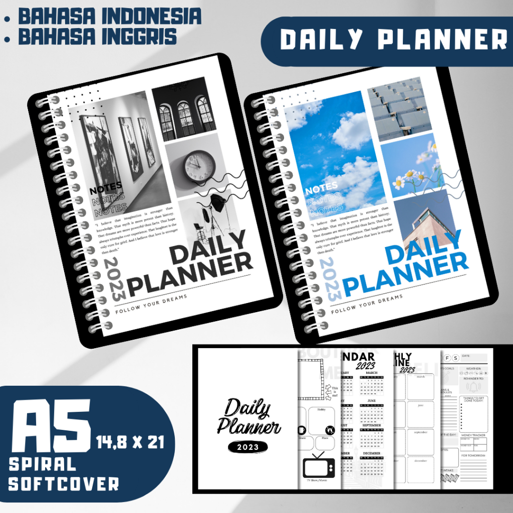 Jual DAILY PLANNER/CATATAN HARIAN 2024 A5 SPIRAL SOFTCOVER | Shopee ...