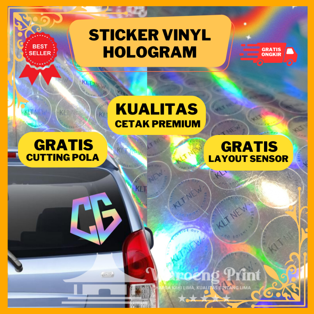 Jual STIKER HOLOGRAM UKURAN A3+ | STIKER A3 | STIKER KILAUAN HOLOGRAM ...