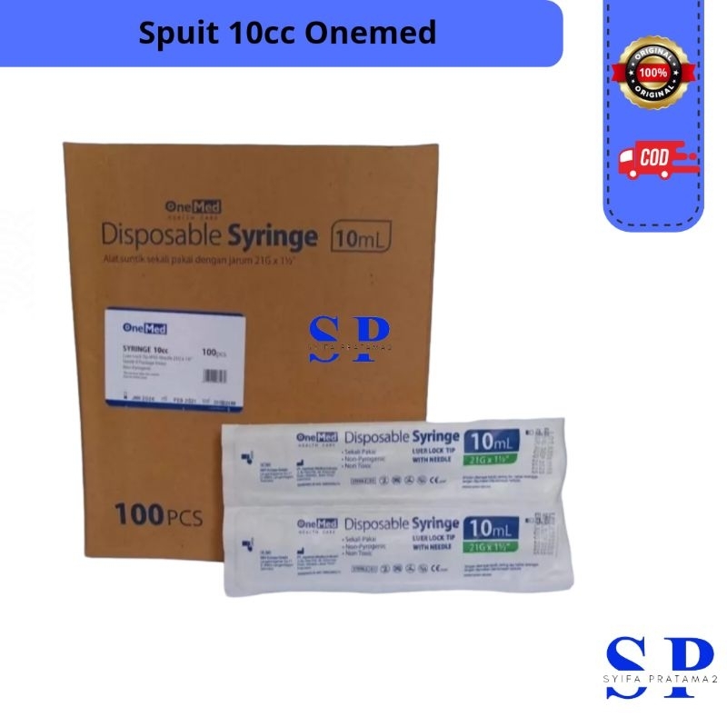 Jual Per Box Disposable Syringe 10cc Onemed | Spuit 10cc isi 100pcs ...
