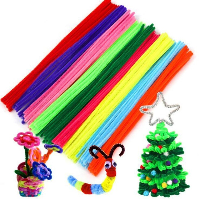 Jual SATUAN Kawat Bulu Polos Warna Mainan Anak Edukasi Colorful Bulu ...