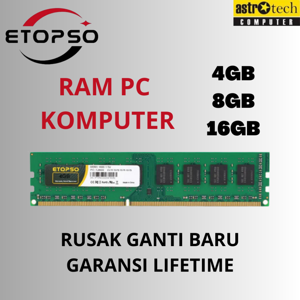 Jual RAM PC ETOPSO LONGDIMM DDR3 DDR4 4GB 8GB 16GB 2666 3200 GARANSI ...