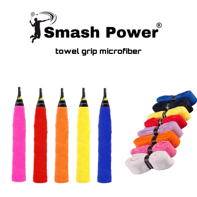 Jual GRIP HANDUK BADMINTON SMASH POWER ORIGINAL/TOWEL GRIP MICROFIBER ...