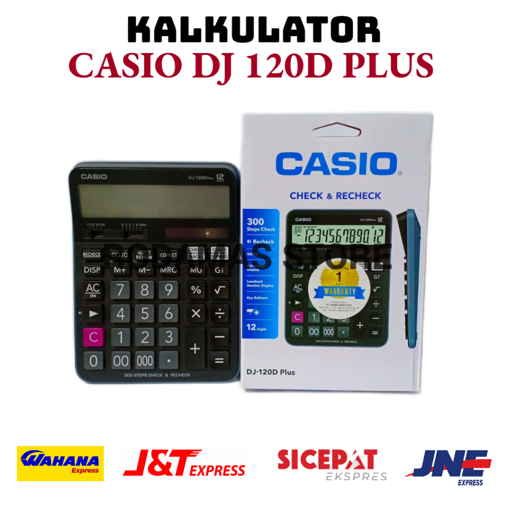 Jual KALKULATOR CASIO ORIGINAL DJ 120D PLUS - KALKULATOR CASIO ORIGINAL - KALKULATOR 12 DIGIT ...