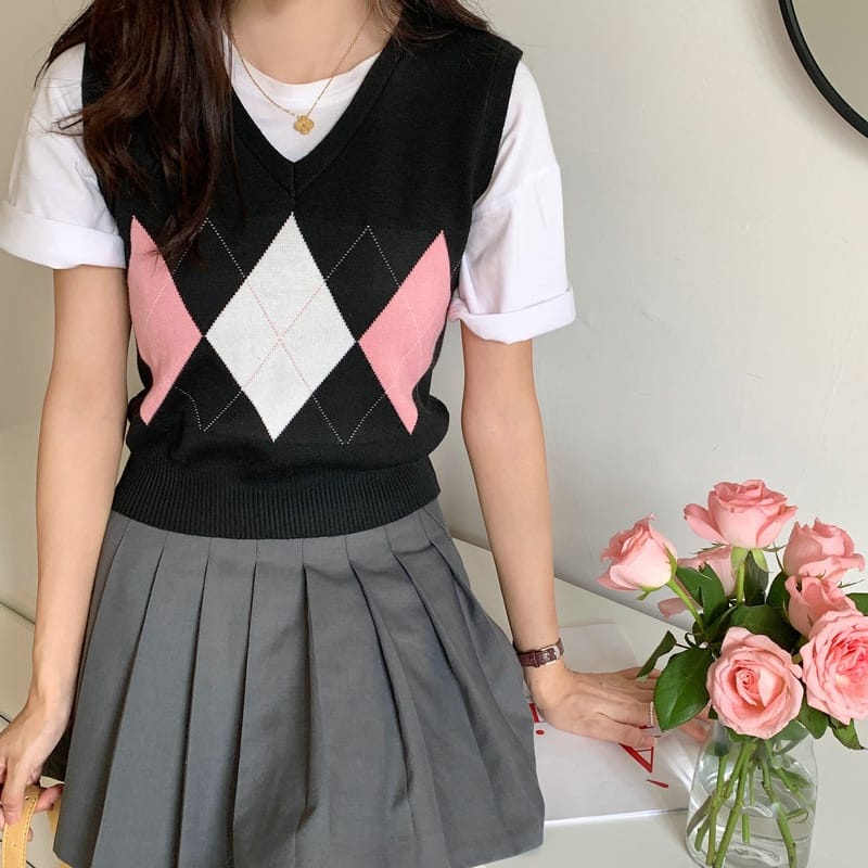 Jual Korean Style Rompi rajut komputer wanita_Three Shadow_halus dan ...