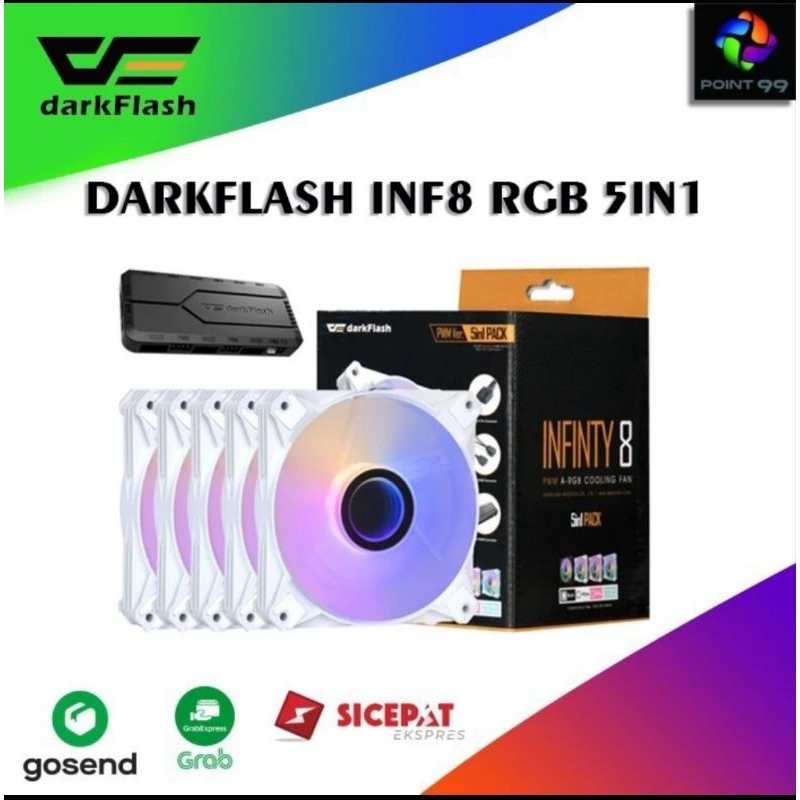 Jual Aigo DarkFlash INF8 Infinity 8 RGB 5 in 1 Computer Fan | Shopee ...