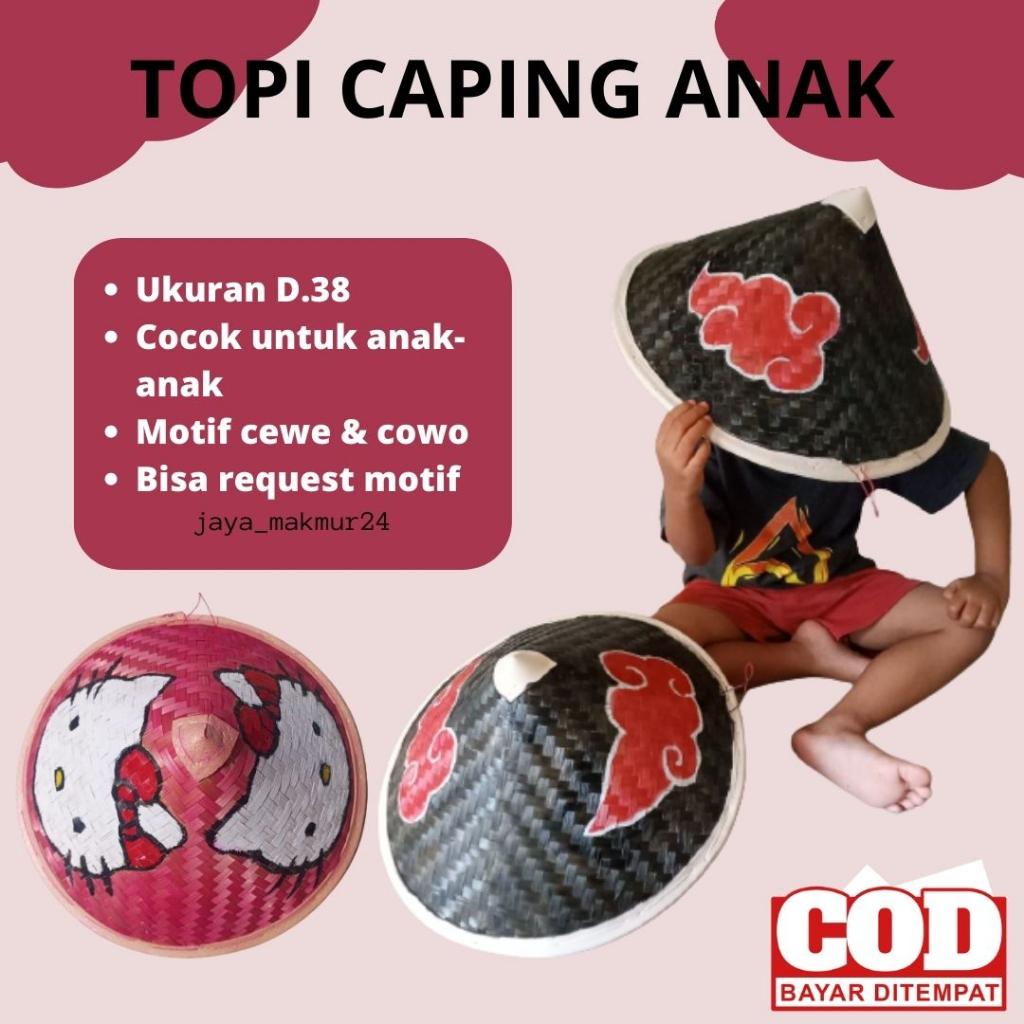 Jual Topi Caping Anak Petani - Caping Lukis Anak PAUD TK SD - Caping ...