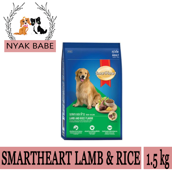 Jual SMART HEART ADULT LAMB & RICE FLAVOR 1.5KG (Grab/Gosend) | Shopee ...