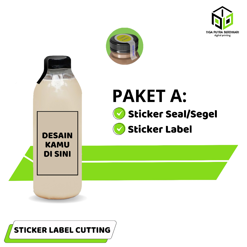 Jual Paket Cetak Stiker Label Transparan Untuk Branding Kemasan Botol ...