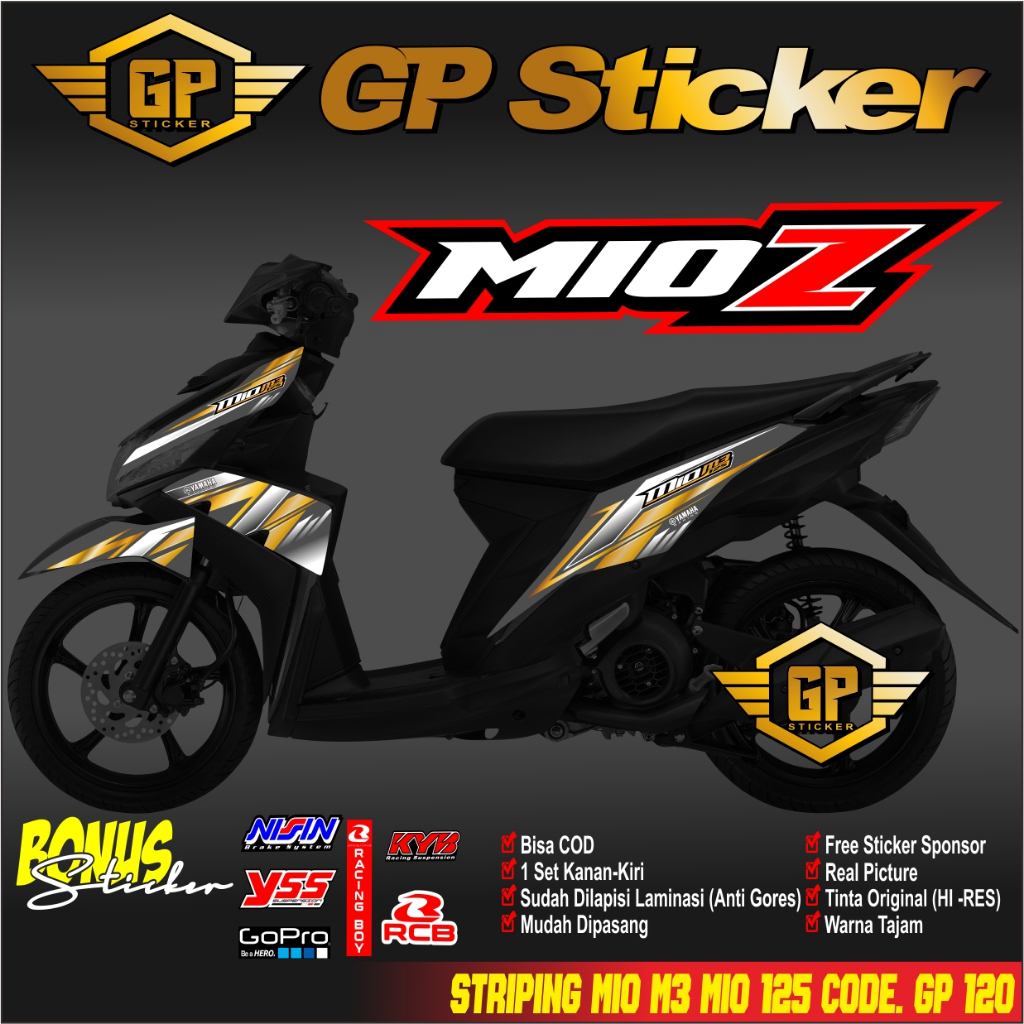 Jual Stiker Mio M3 Decal Striping Mio M3 / Mio Z / MIO I 125 GP 120 ...