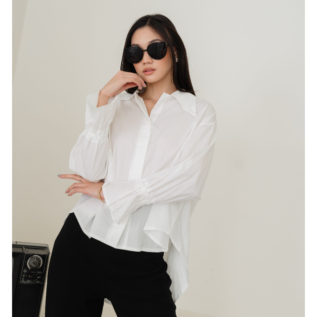 Jual Yeoji - Chae Longshirt | Kemeja Kerja Korea Wanita | Shopee Indonesia