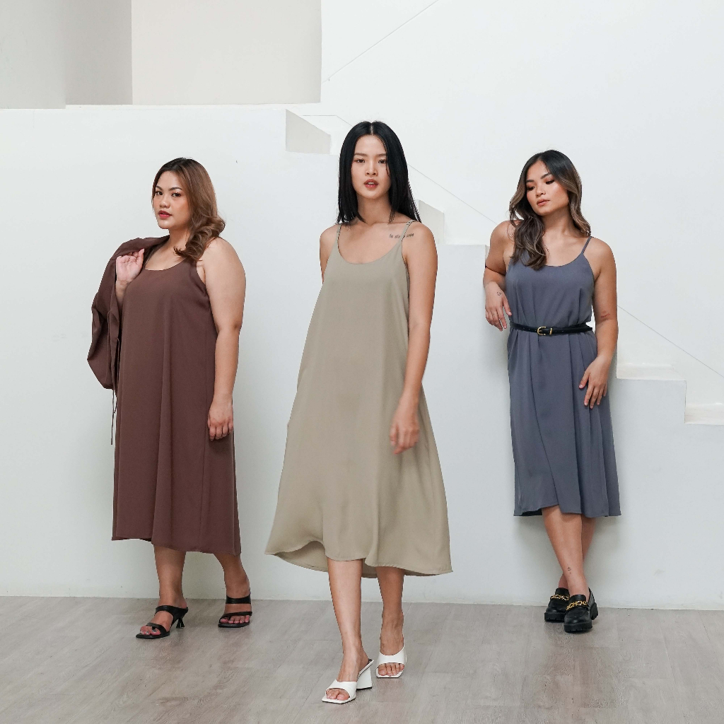 Jual [Tutuloph] Daysee Dress | Midi Dress | Sleeveless | Dress Simple ...