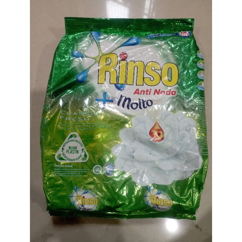Jual Rinso Anti Noda+molto Classic Fresh Deterjen Bubuk 770gr | Shopee ...