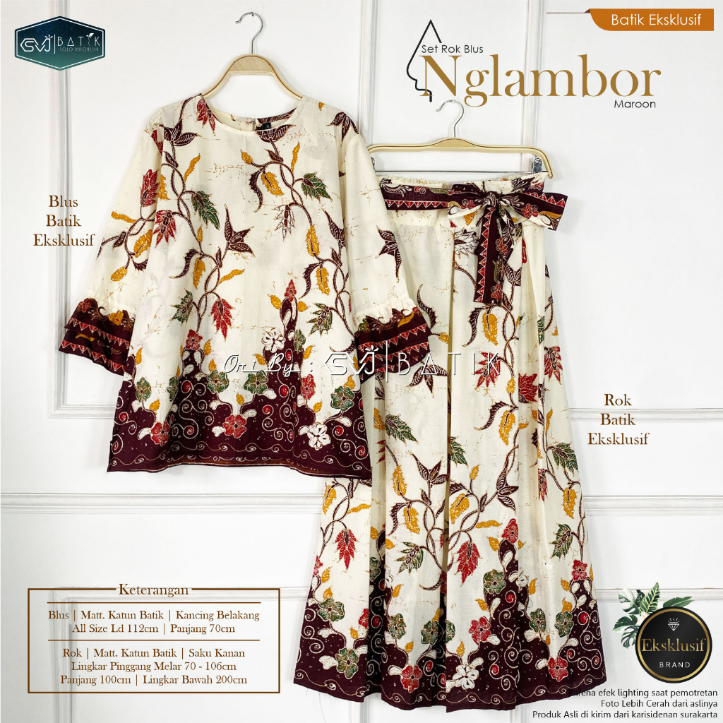 Jual SETELAN BATIK WANITA TERLARIS ROK BLOUSE MARIBAYA SET BATIK ATASAN ...