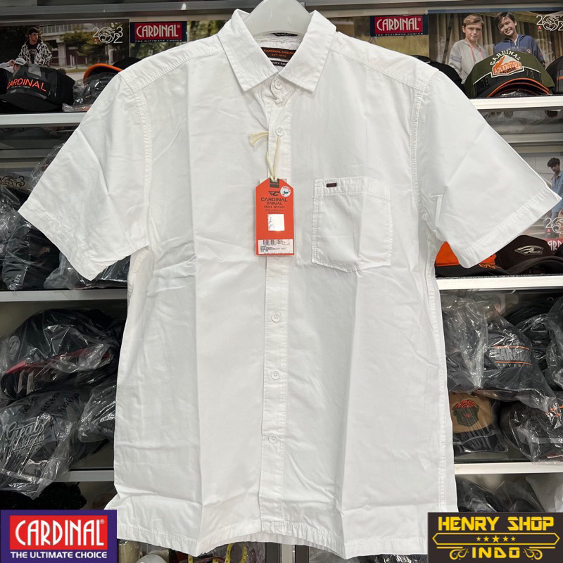 Jual Kemeja Cardinal Warna Polos Lengan Pendek Casual Original | Shopee ...