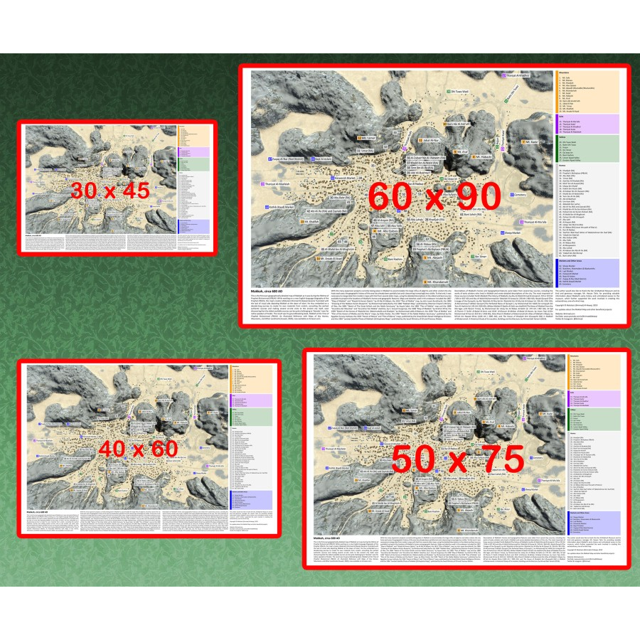 Jual MAKKAH MAP C. 600 AD | Hiasan Dinding | Kabah - 60cm x 40cm ...