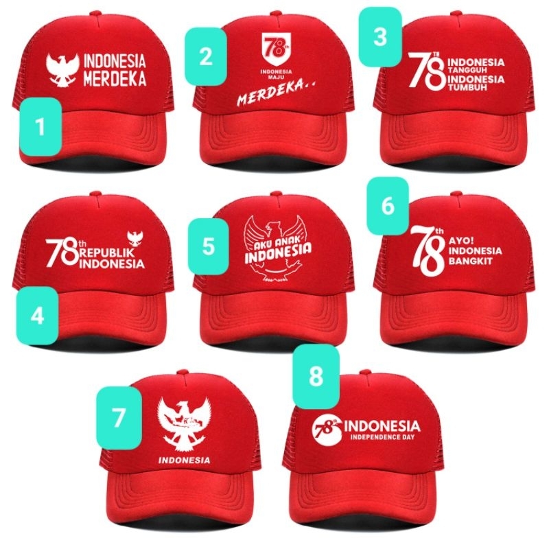 Jual TOPI JARING HUT RI 78 - TOPI TRUCKER DIRGAHAYU INDONESIA - TOPI ...