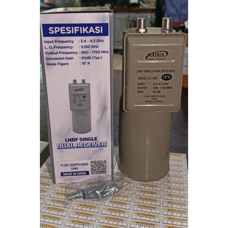 Jual LNB C BAND SINGLE 2 OUTPUT RECEIVER MERK MATRIX TERLALRIS | Shopee ...