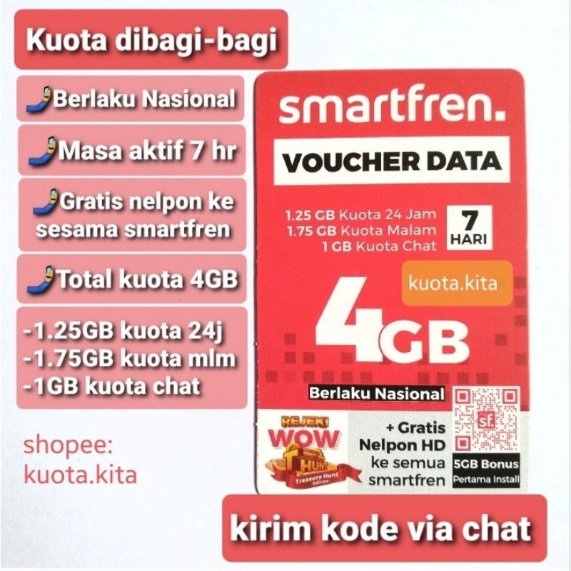 Jual Paket Internet Smartfren 1GB 2GB 3GB 4GB 6GB Voucher Smartfren 1GB ...