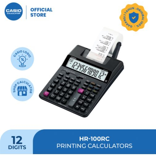 Jual kalkulator CASIO HR-100RC - Hitam - Kalkulator Cetak/Kasir - 12 ...