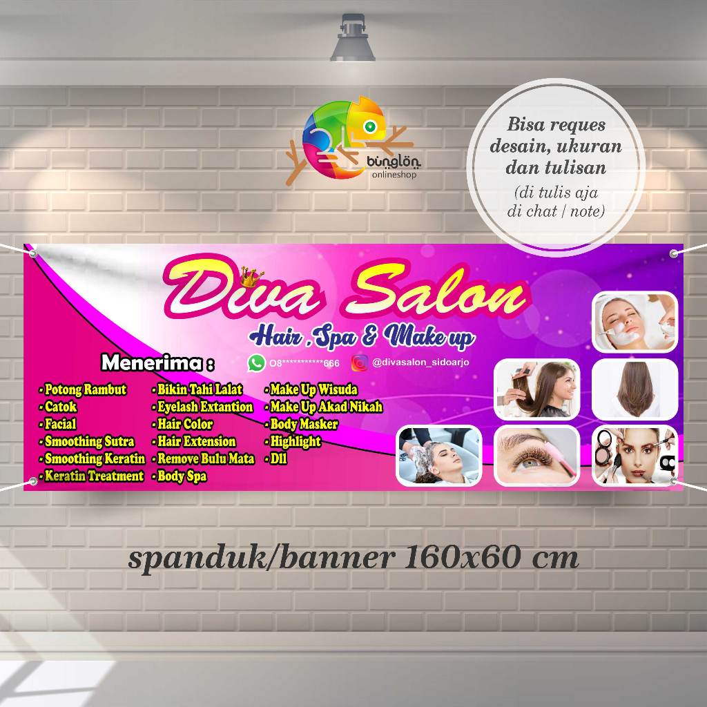 Jual MMT 160x60 Cm Spanduk Banner Salon, Eyelash, Nail Art | Shopee ...
