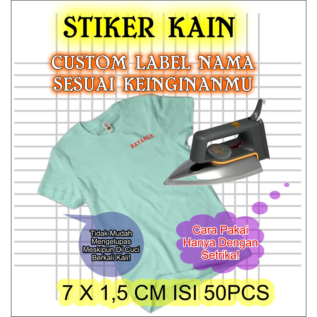 Jual Stiker Label Sablon Kain Tempel Setrika Mudah Gampang Anti Luntur ...