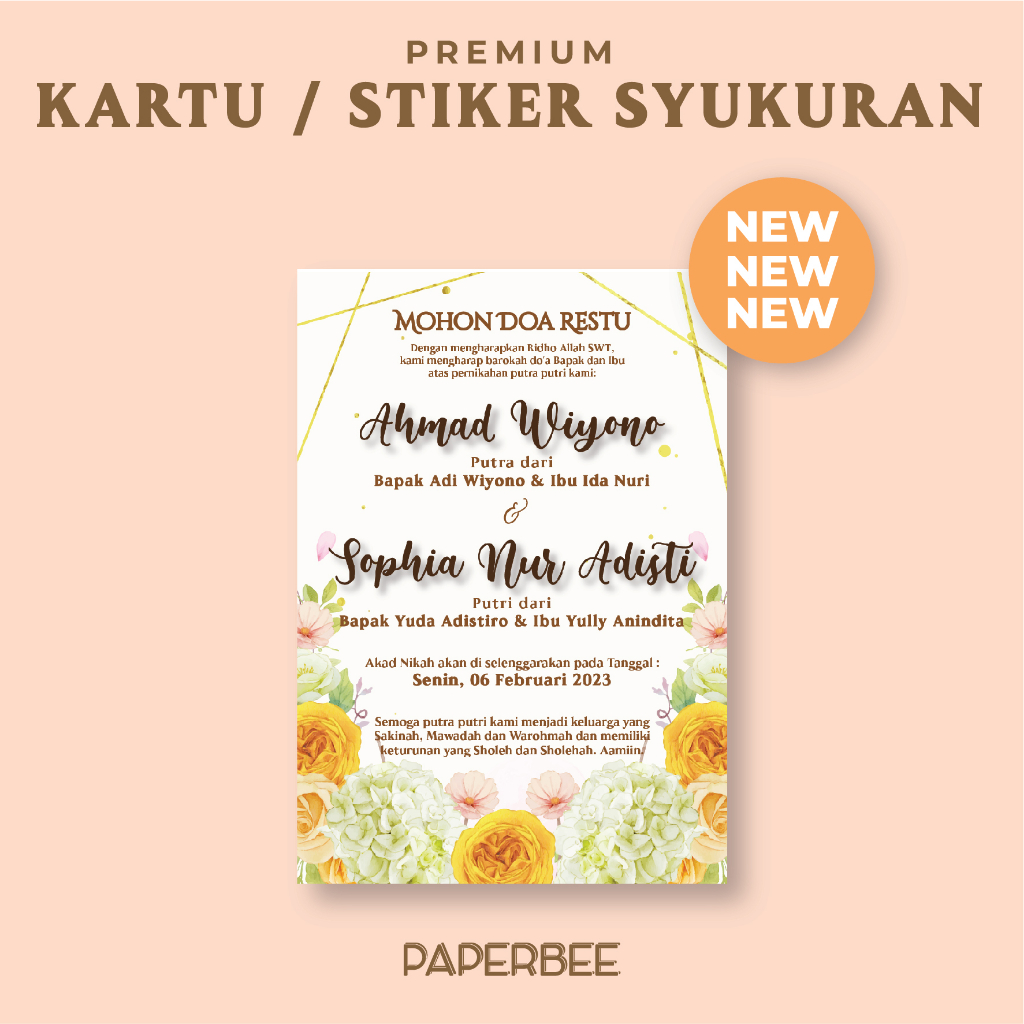 Jual [PART 2] Kartu / Stiker ucapan syukur / tasyukuran pernikahan ...