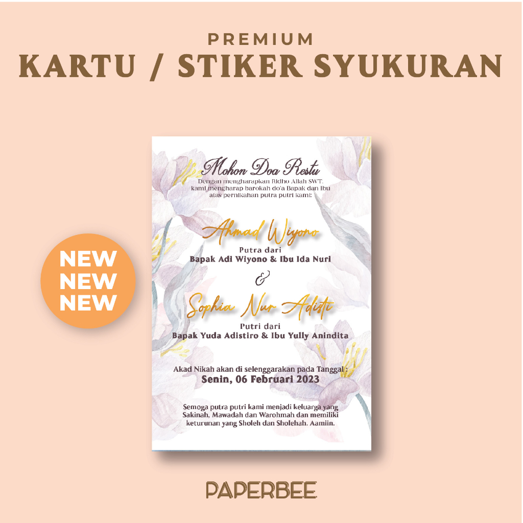 Jual [PART 2] Kartu / Stiker ucapan syukur / tasyukuran pernikahan ...