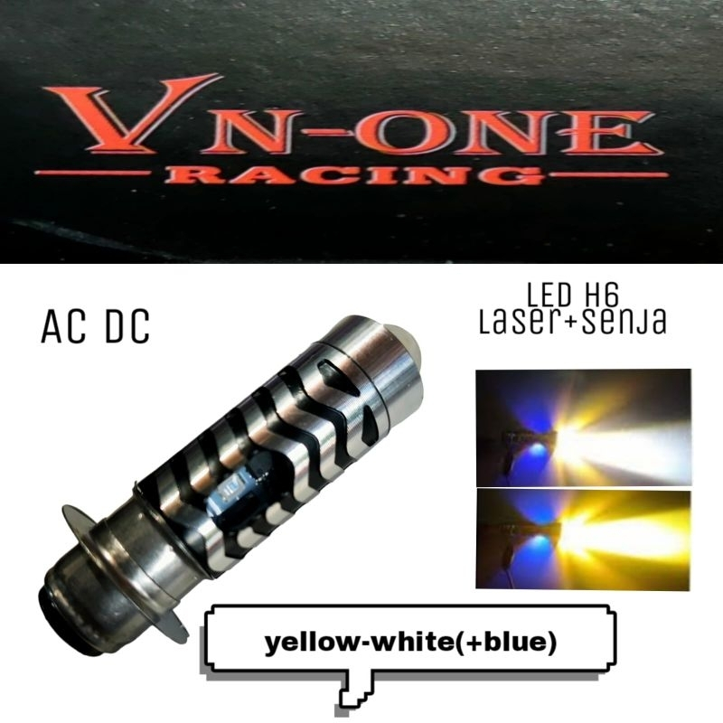 Jual BOHLAM LAMPU DEPAN LED H6 LASER GUN D2 + SENJA BIRU VN ONE ...