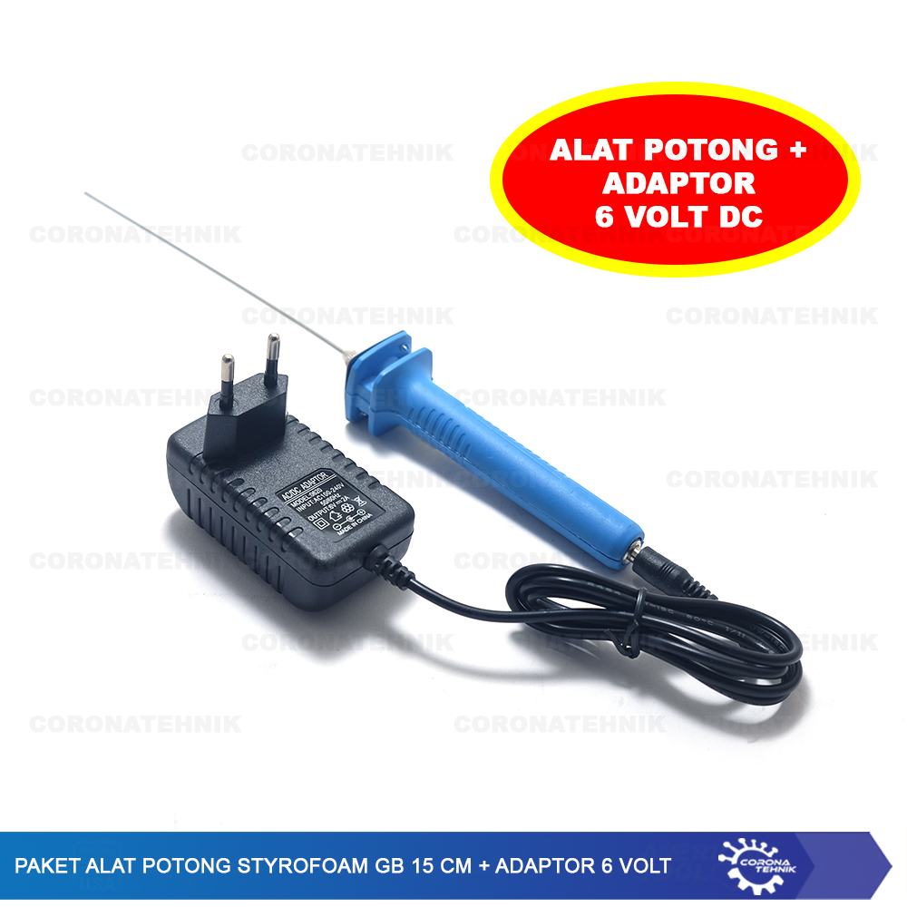 Jual Adaptor 6 Volt + Paket Alat Potong Styrofoam GB 15 cm | Shopee ...