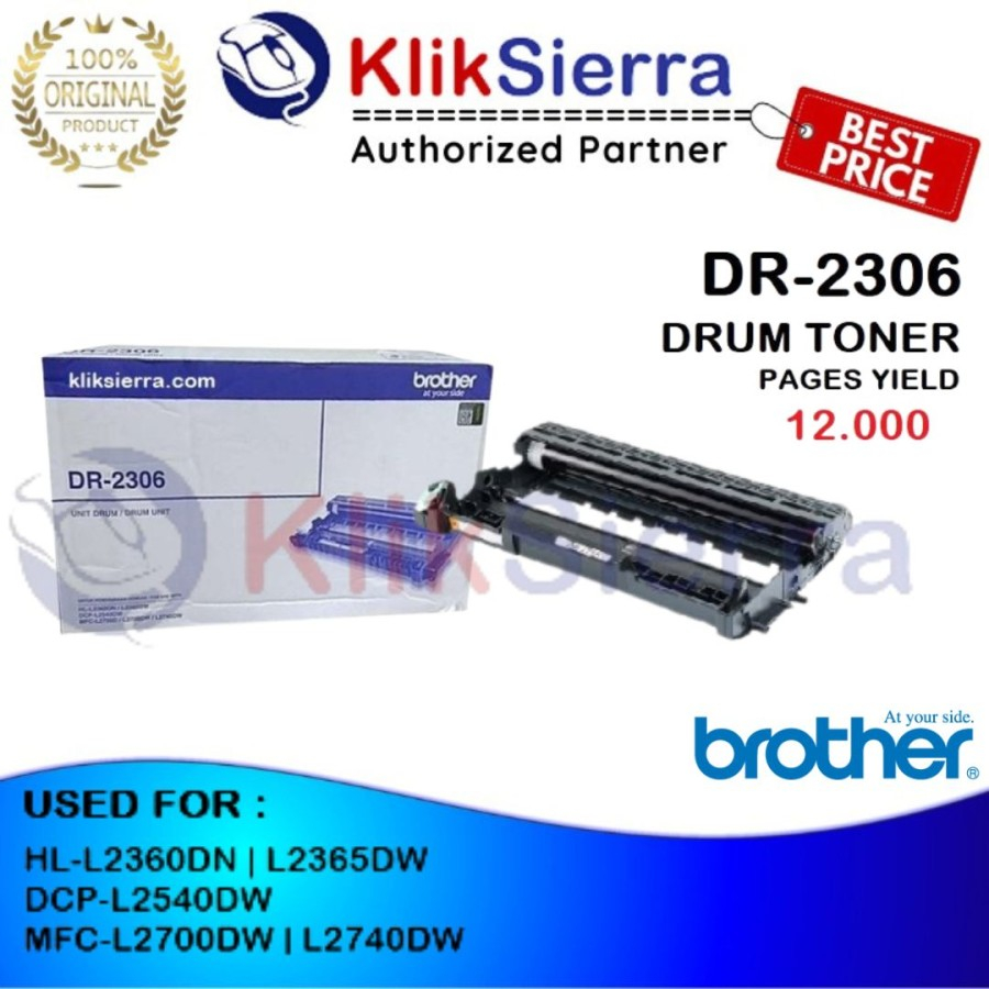 Jual BROTHER Drum DR-2306 TN-2306 | DR2306 TN 2306 Original | Shopee ...