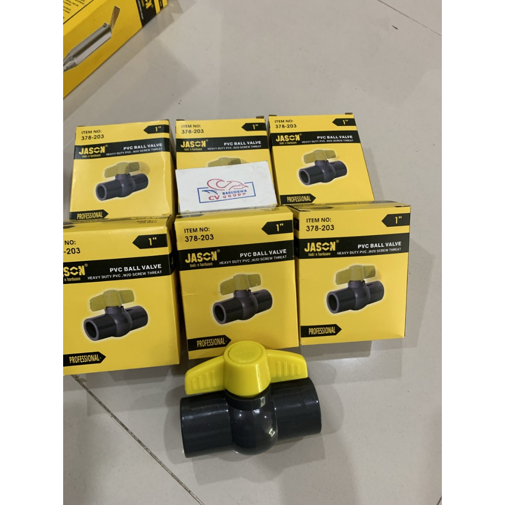 Jual BALL VALVE PVC POLOS 1" JASON / STOP KRAN / KERAN PVC UK 1" MERK ...