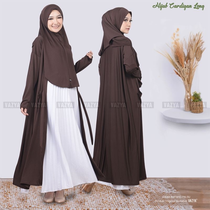 Jual Long Cardigan Hijab / Hijab Cardigan 2in1 | Shopee Indonesia