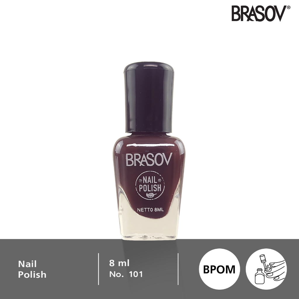 Jual Brasov Nail Polish - Kutek - Kitek 8ml [ Hitam/Bening/Merah/Maroon ...