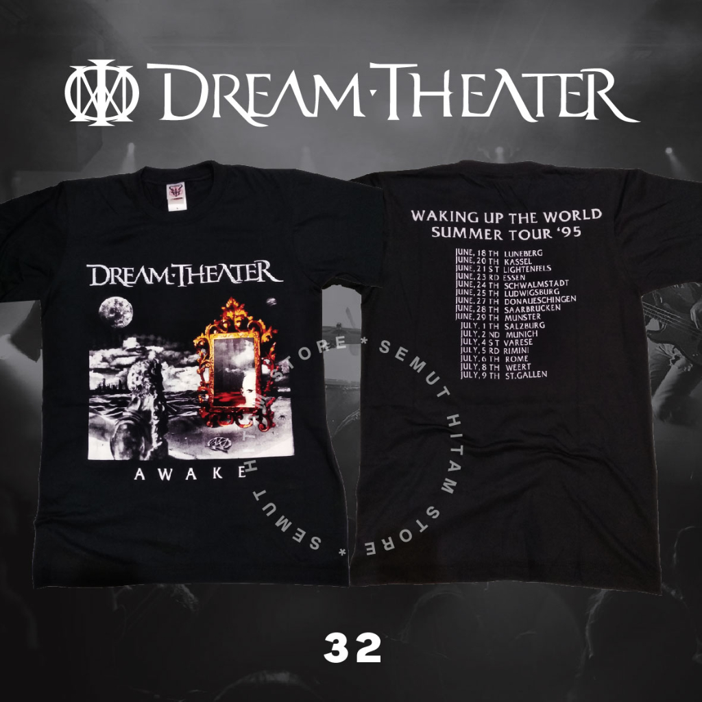 Jual Kaos DREAM THEATER AWAKE WAKING UP WORLD TOUR Builtup Band Musik ...