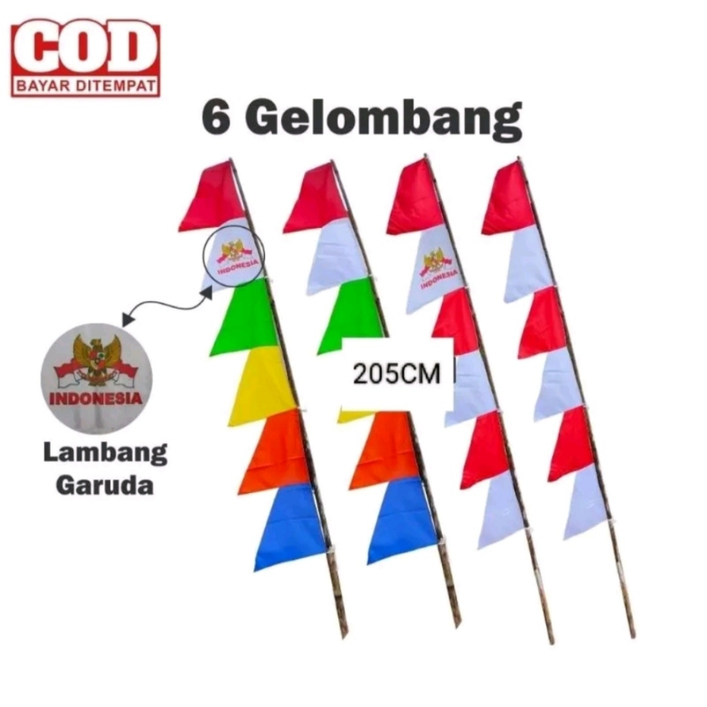 Jual Bendera Umbul Umbul 6 8 10 Titik Mata Warna Warni dan Merah Putih | Shopee Indonesia