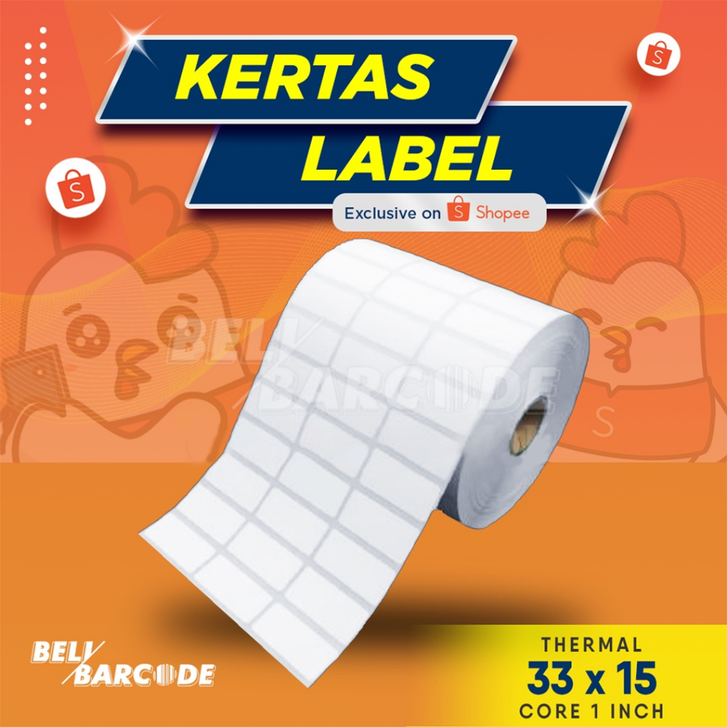 Jual Stiker Label 33x15 3Line Isi 10000Pcs 33 x 15 Thermal Core Kecil ...
