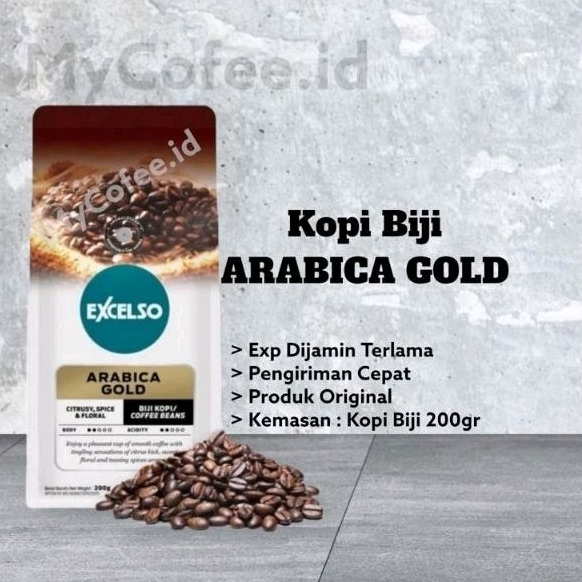 Jual Kopi Biji Excelso Arabica Gold 200g | Shopee Indonesia