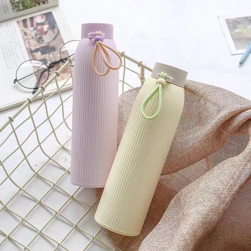 Jual Botol Minum Tali Botol Minum Kaca Lapis Karet Motif Lucu Warna ...