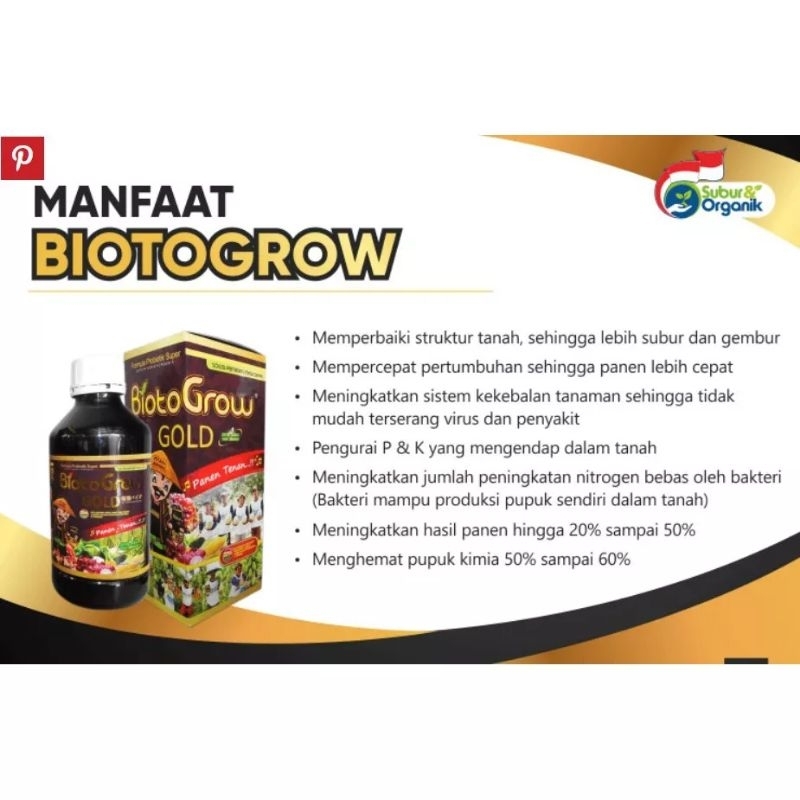 Jual BIOTOGROW GOLD 1 LITER FORMULA PROBIOTIK SUPER PUPUK ORGANIK ...