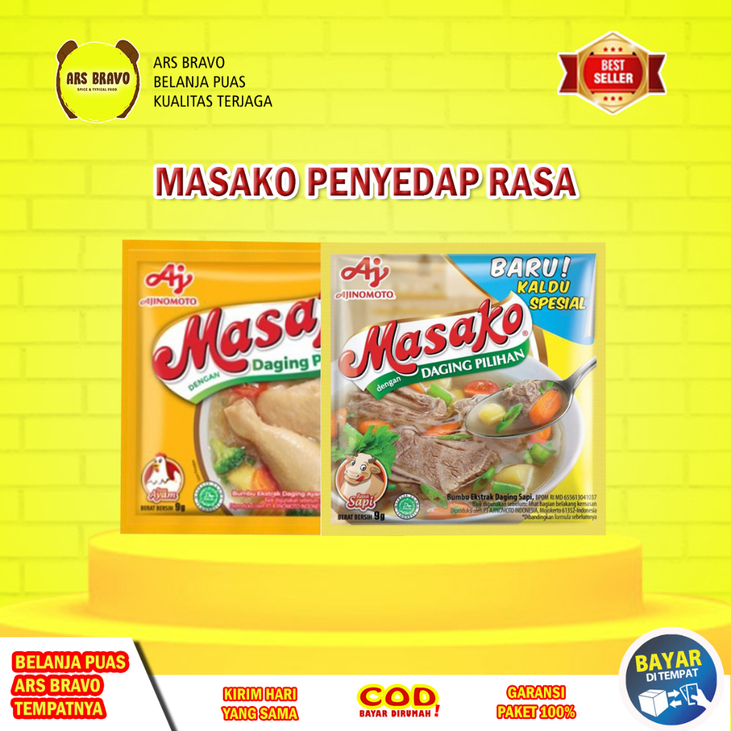Jual Masako Sapi Ayam Penyedap Rasa Kaldu Bumbu Penambah Rasa Sachet