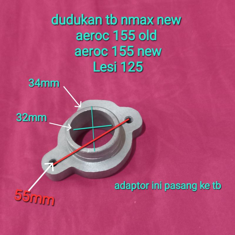 Jual adaptor dudukan throttle body Aerox 155 , N max new , LEXI 125 TB ...