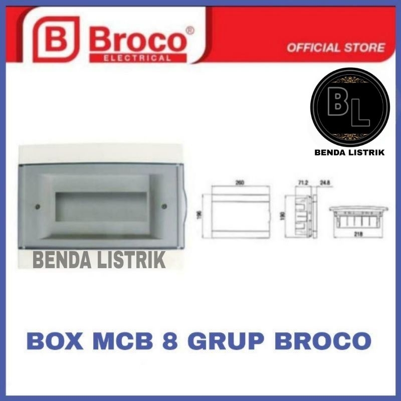 Jual Box MCB 8 Group 17108-55 Inbow White Broco - Box Mcb Isi 8 Grup ...