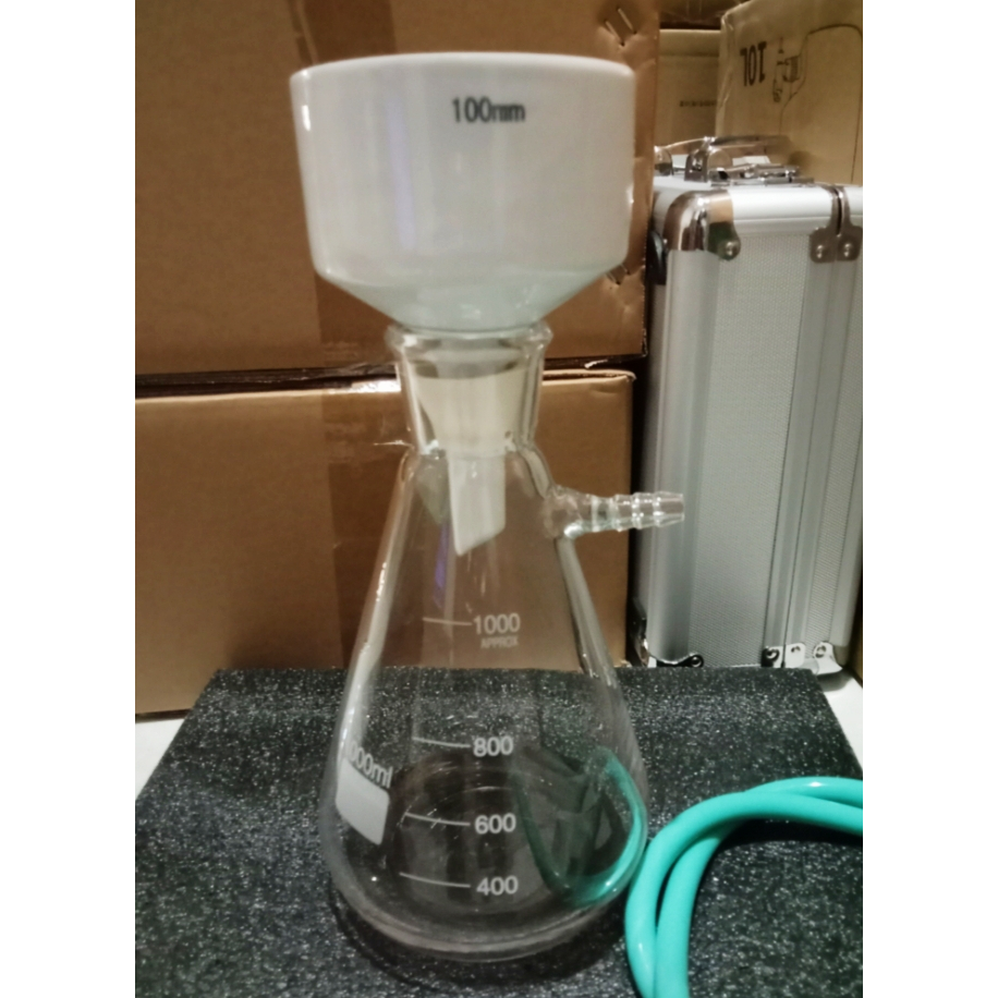 Jual Set Laboratory Vacuum Filtration Corong Funnel Buchner 100 mm dan ...