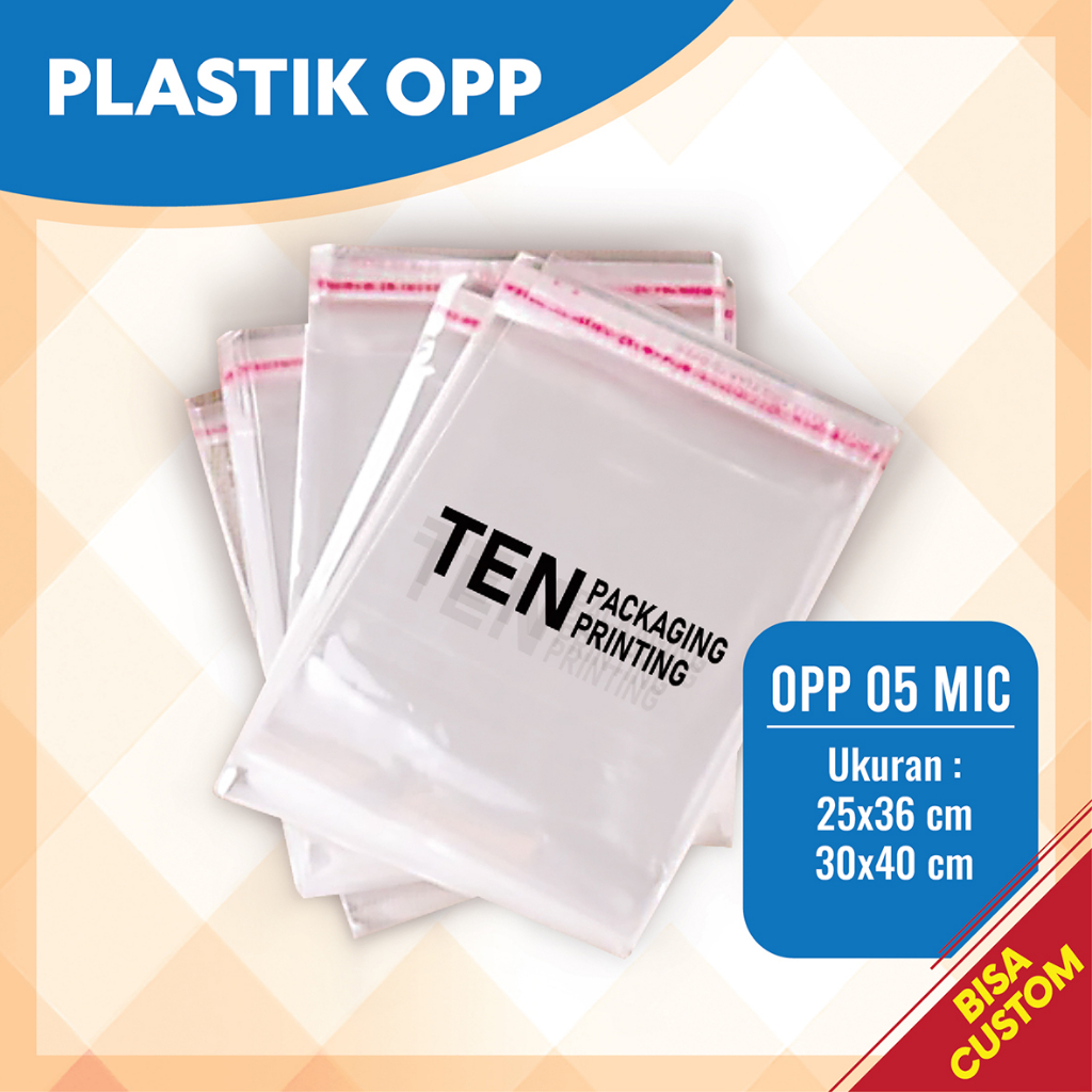 Jual PLASTIK OPP TEBAL 05 MIC + Custom Sablon 25x36 30x40 / Plastik ...