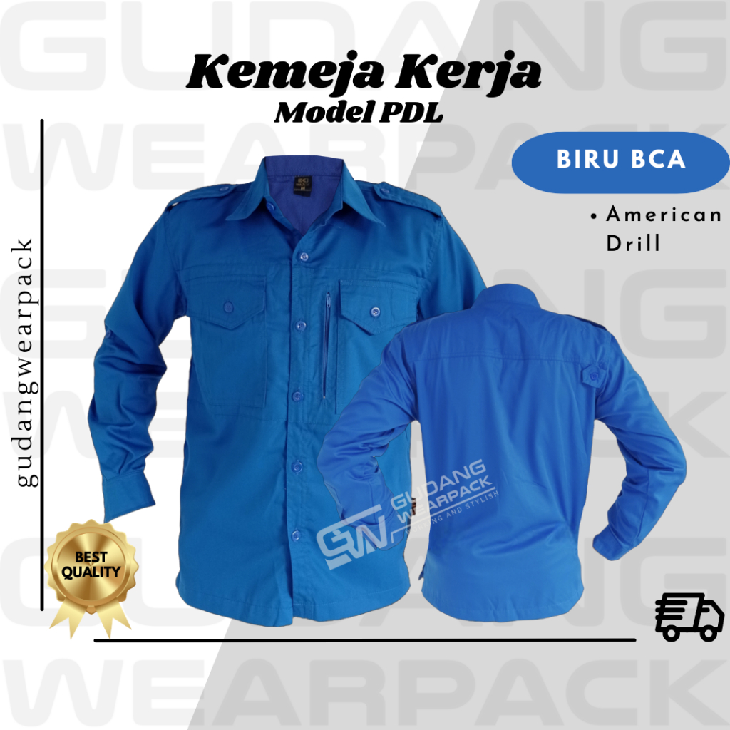 Jual Gudang Wearpack - Kemeja PDL Baju Dinas Lapangan Warna Biru Bca ...