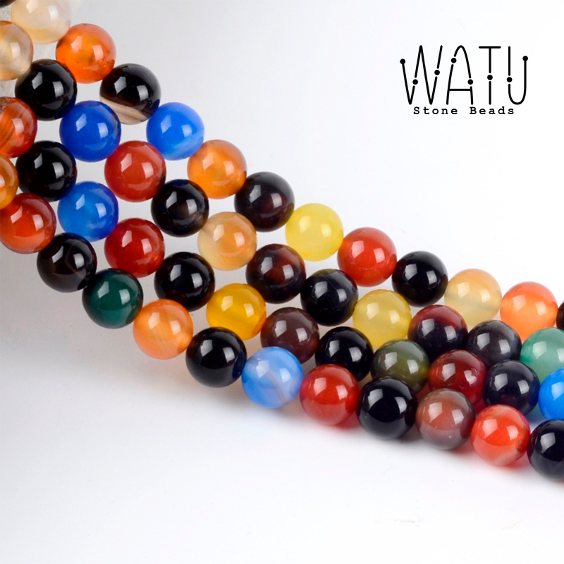Jual Batu Alam Bulat Mix Colour Agate 4/6/8/10/12mm | Shopee Indonesia